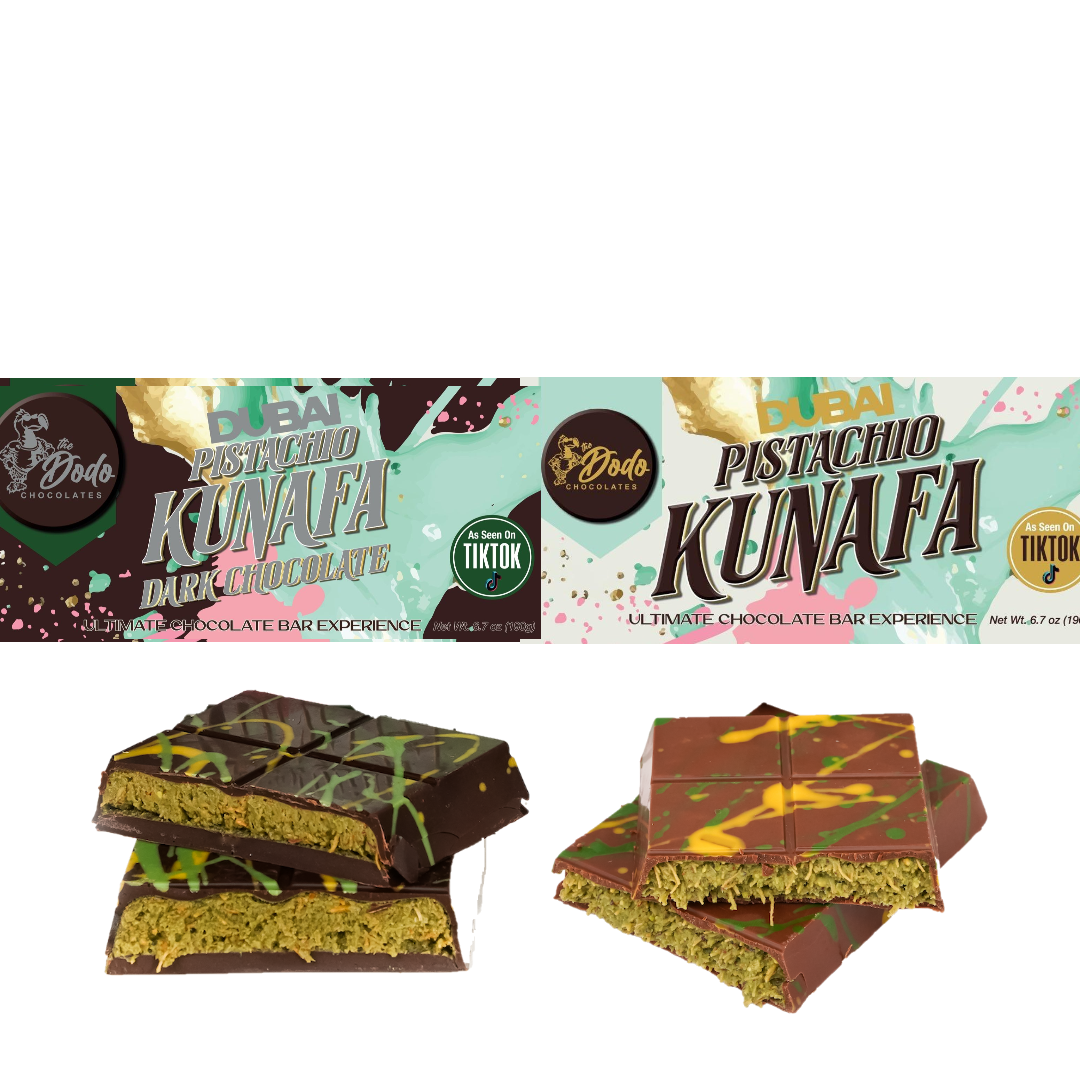 Viral Dodo Dubai Milk and Dark Chocolate Kunafa 2-Bar Bundle – The Dodo ...